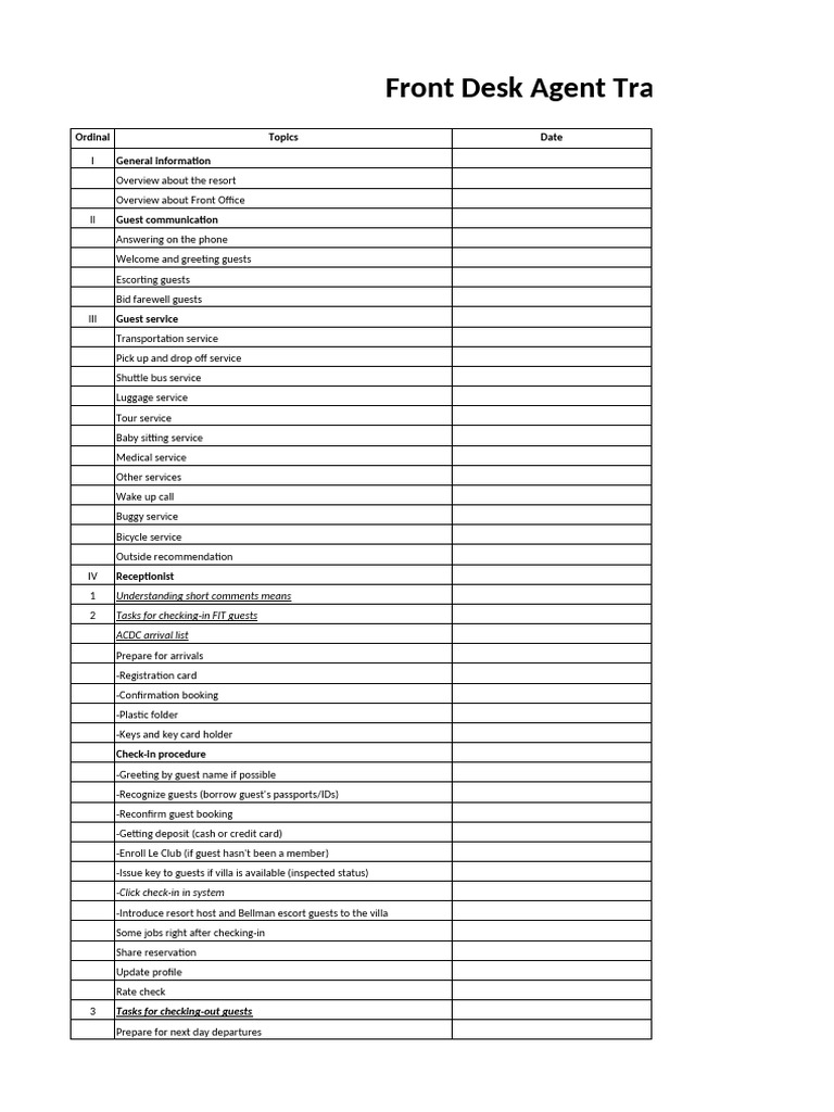 FD Training Checklist | PDF | Credit Card