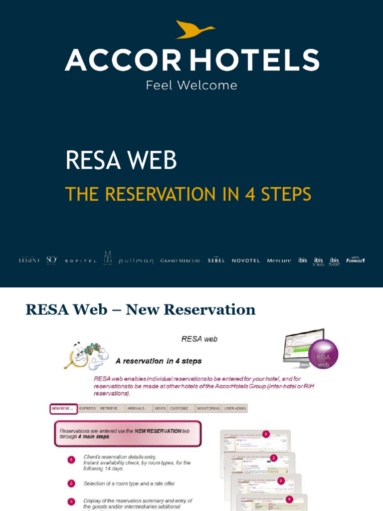RESA Web Reservation Guide: 4 Steps | PDF