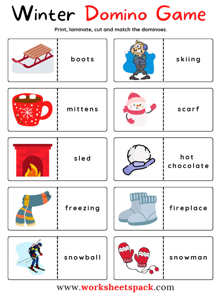 Winter-Themed Domino Game Activities | PDF