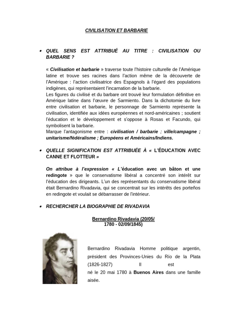 Civilisation ou Barbarie en Amérique Latine | PDF | Argentine