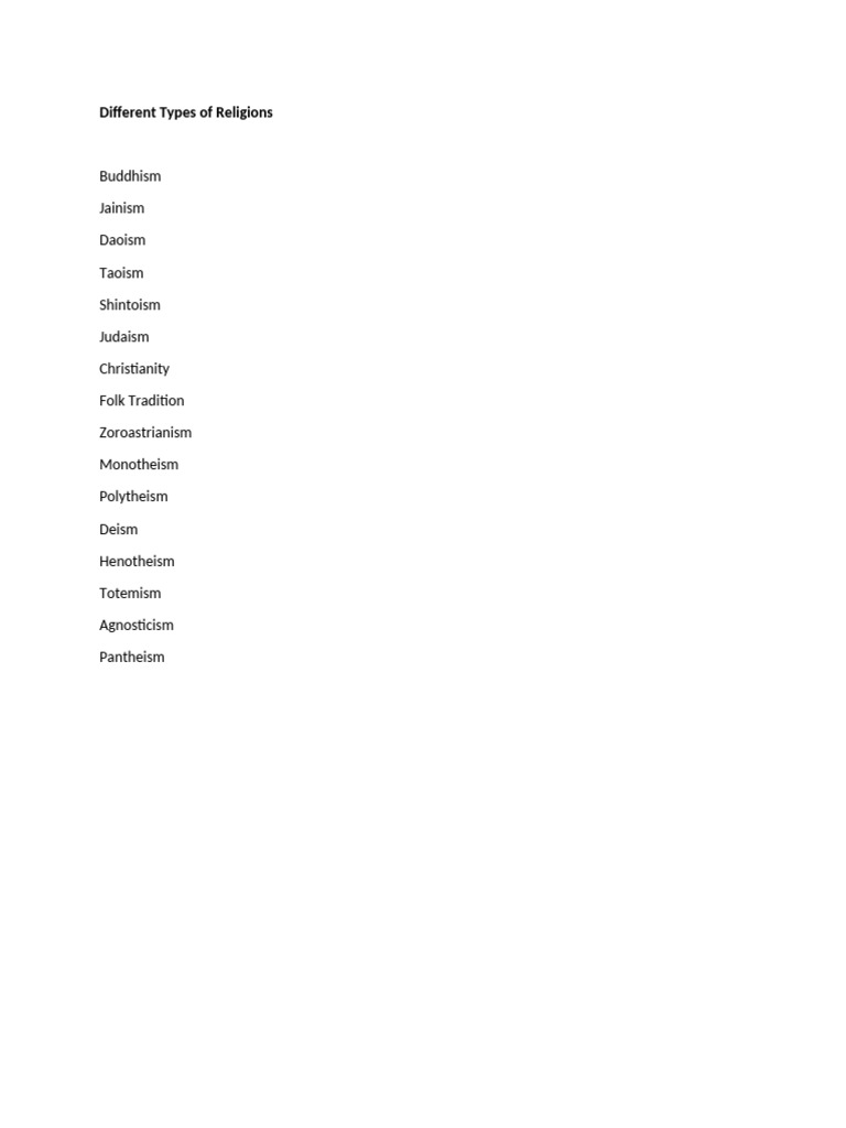 Overview of 8 Religious Types | PDF