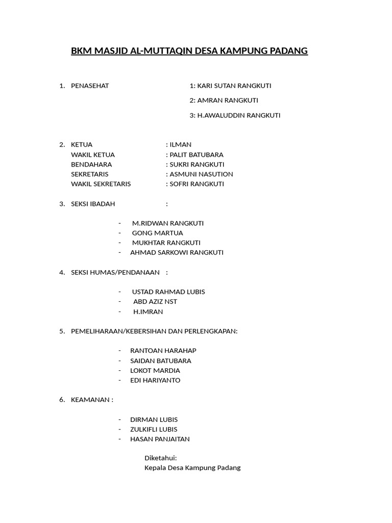 Bkm Masjid Almuttaqin-1 | PDF
