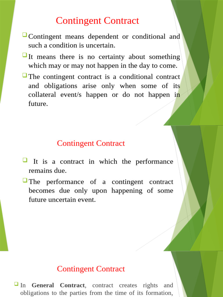 Contingent Contract | PDF | Gambling | Consent