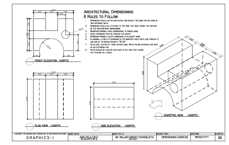 Plate No. 5 - DIMENSIONING EXERCISE | PDF