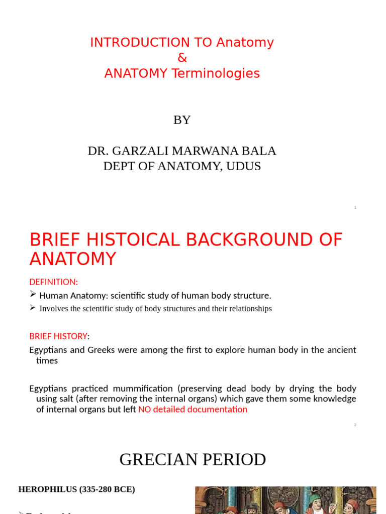 Introduction to Human Anatomy Terms | PDF | Anatomical Terms Of Motion ...