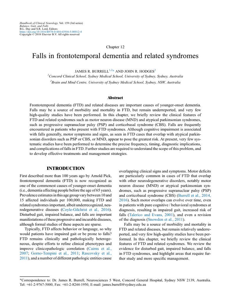 01 FTD Burrell & Hodges 2018 | PDF | Dementia | Neuroscience
