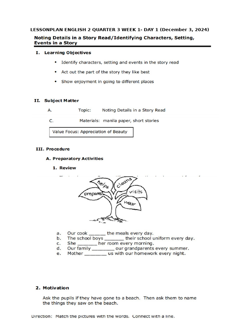 Lessonplan English 2 Quarter 3 Week 1 | PDF