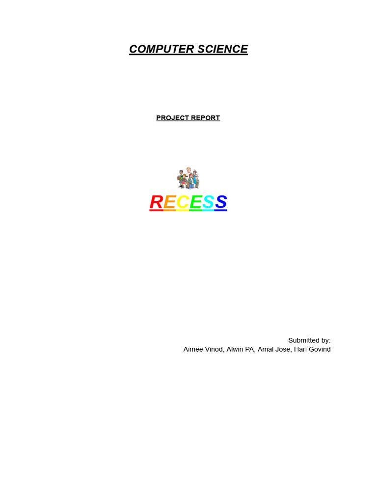 Recess-CS project | PDF | Python (Programming Language) | Graphical User Interfaces