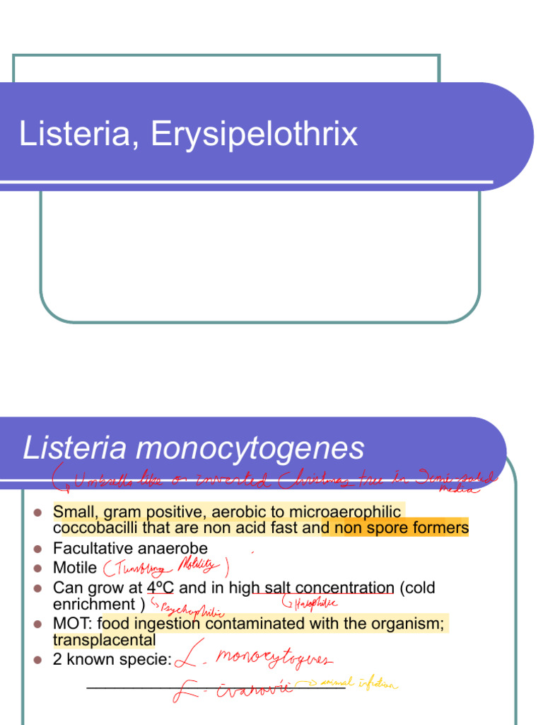 Listeria-Erysipelothrix | PDF | Microbiology | Immunology