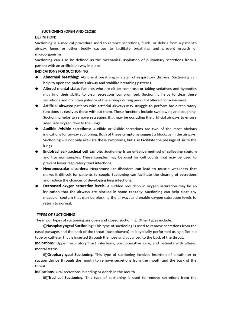 SUCTIONING presentation | PDF | Respiratory Tract | Lung