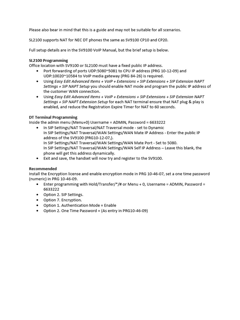 NAPT Setup Guide | PDF