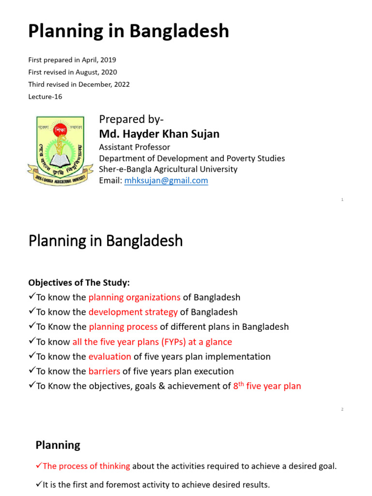 Lec-16 - Plannig in BD - 2021 | PDF | Poverty | Poverty & Homelessness