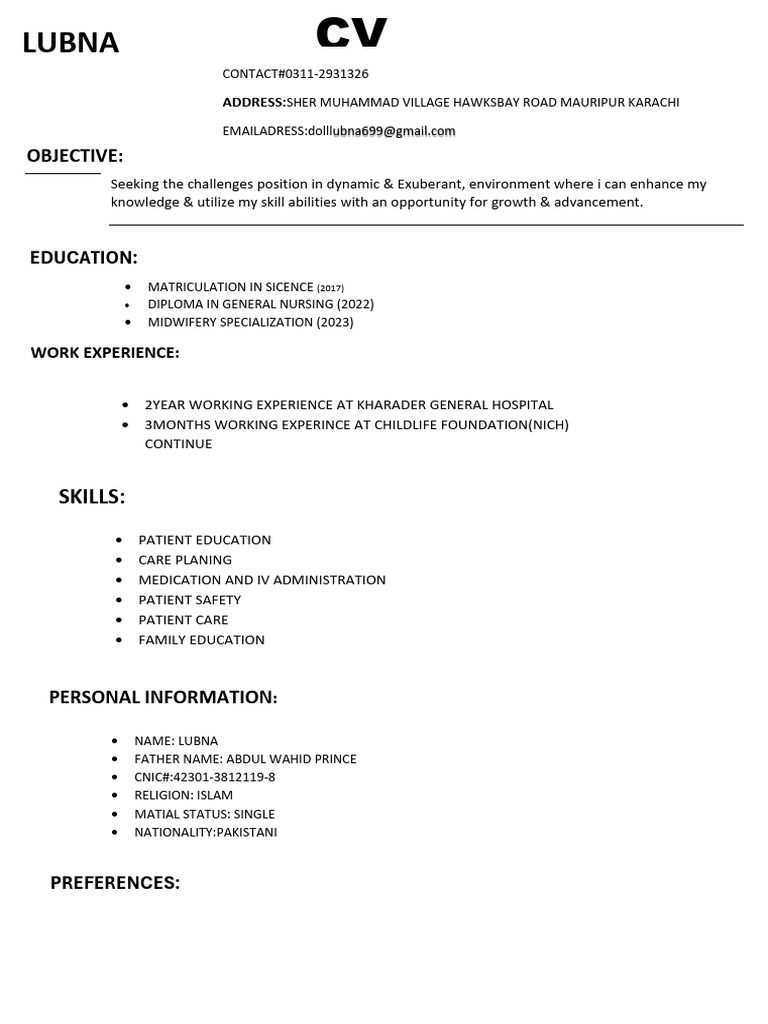 Lubna: Skills | PDF
