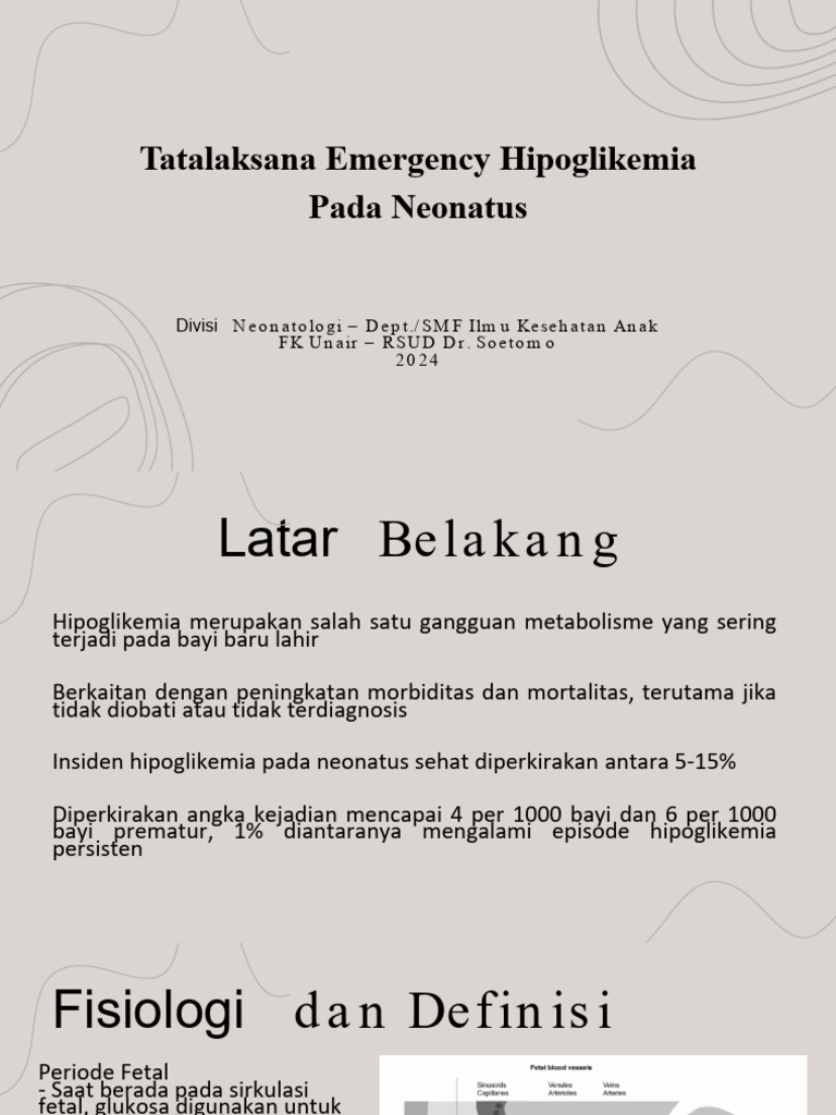 Tatalaksana Emergency Hipoglikemia Pada Neonatus - 240810 - 113024 | PDF