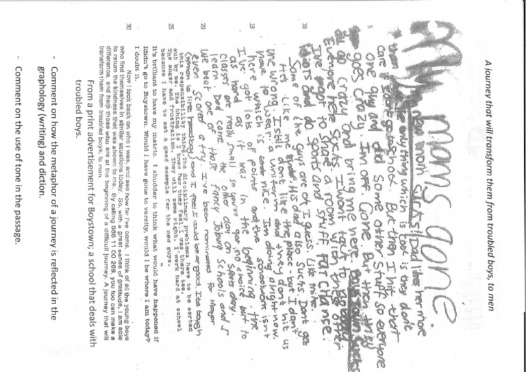 Boystown - Unseen Text Analysis | PDF