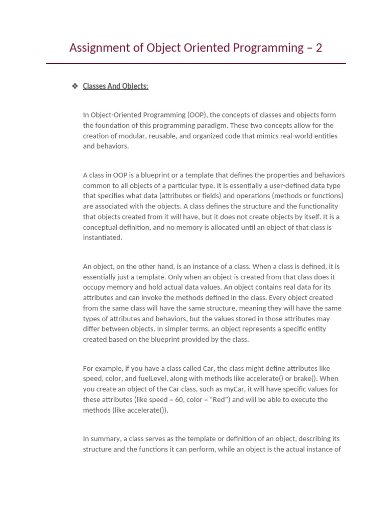 Oops Unit 2 Pdf Object Oriented Programming Class Computer Programming