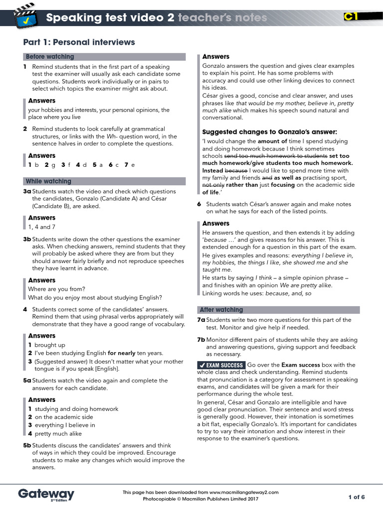 Speaking Test Preparation Guide | PDF | Question | English Language