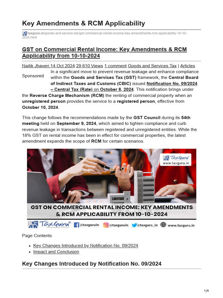 Key Amendments RCM Applicability | PDF | Landlord | Leasehold Estate