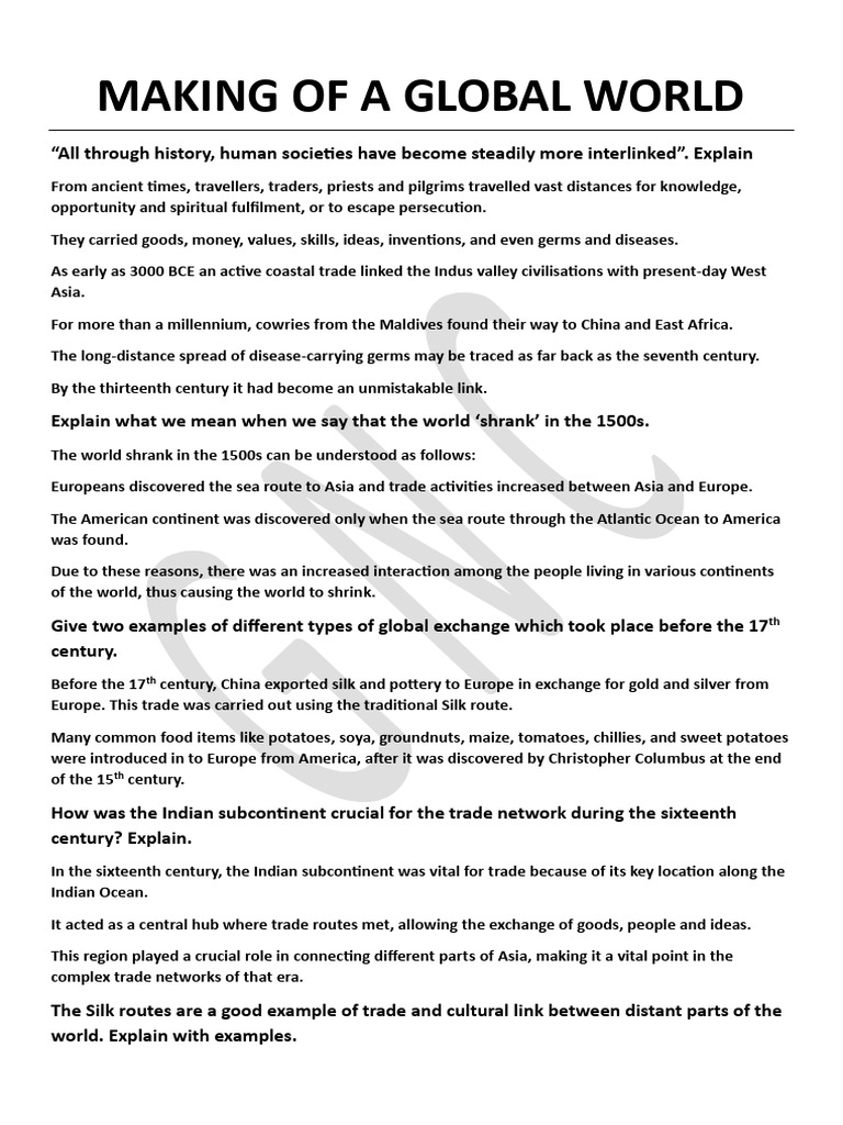 Making of A Global World. GC | PDF | Silk Road | Trade