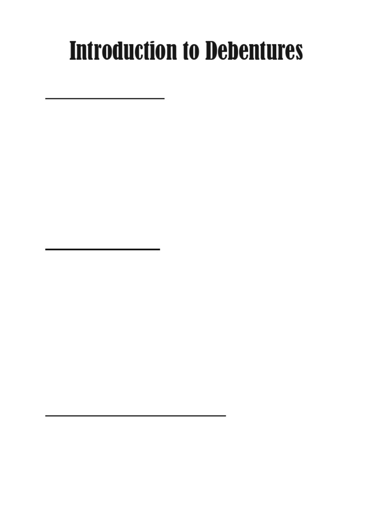 Introduction To Debentures | PDF | Debenture | Interest