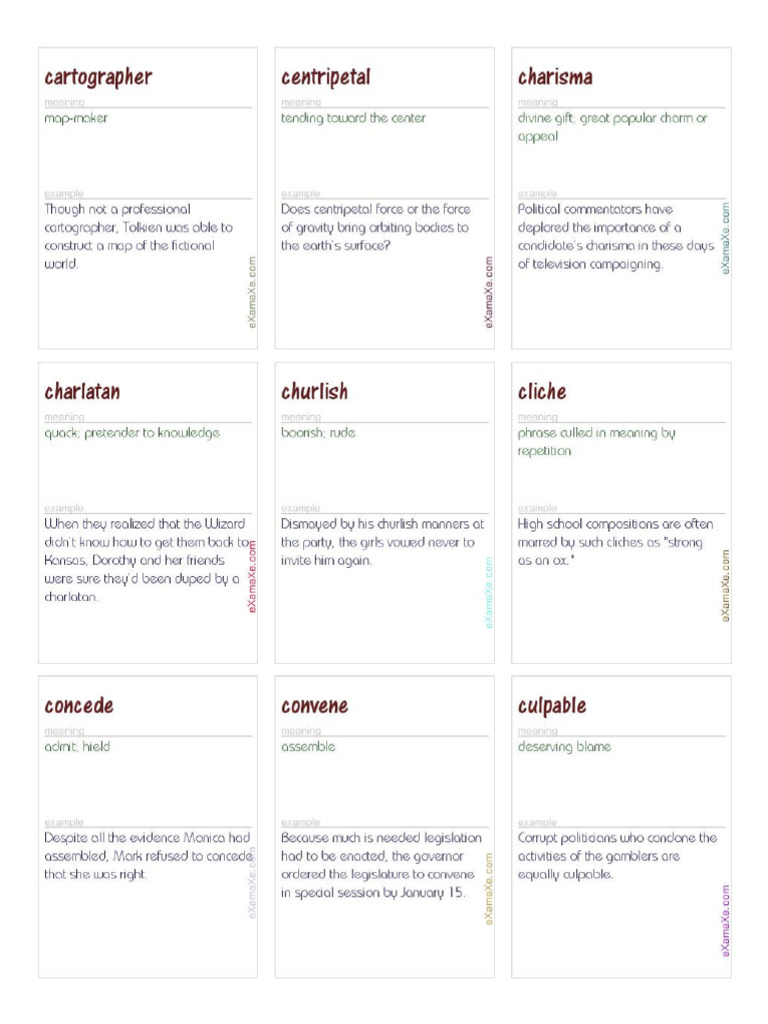 Vocabulary Flashcards 21 | PDF