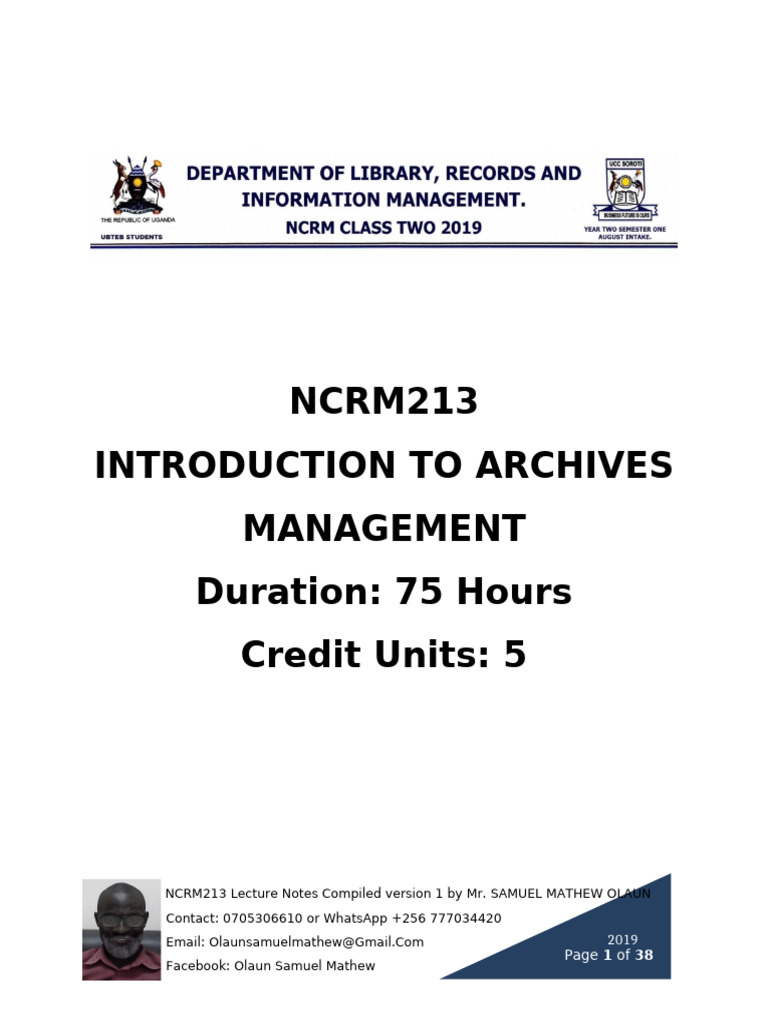 Introduction To Archives Management | PDF | Archive