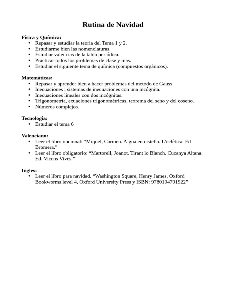 Rutina de Navidad | PDF