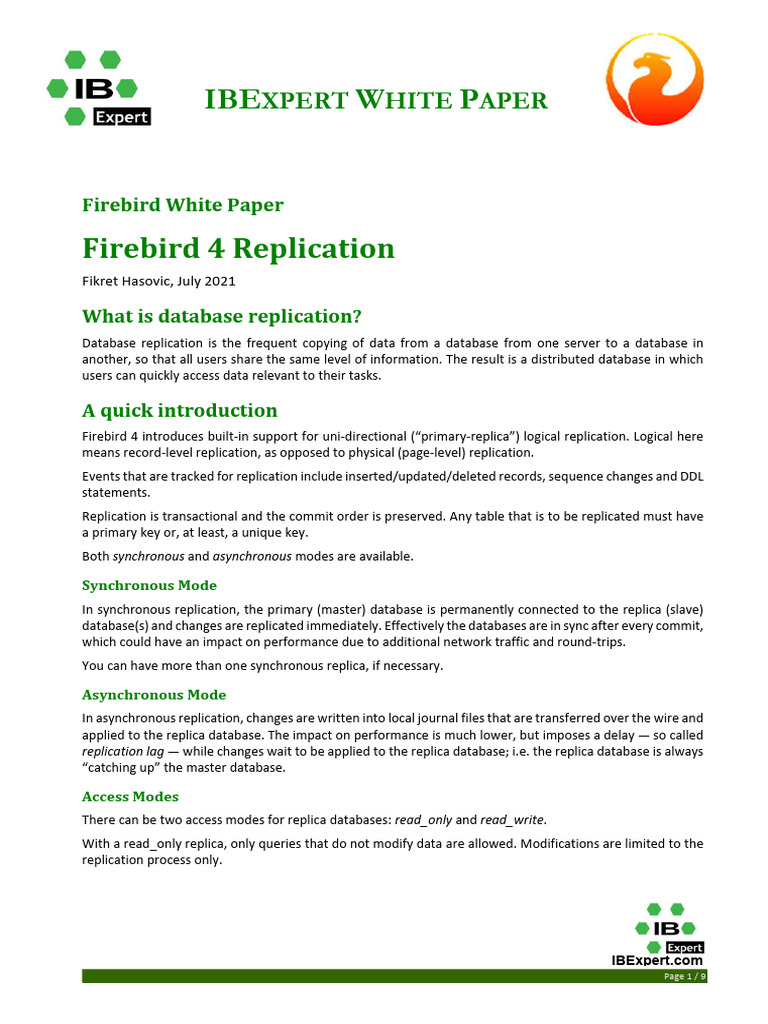 FB4 DatabaseReplication | PDF | Replication (Computing) | Databases