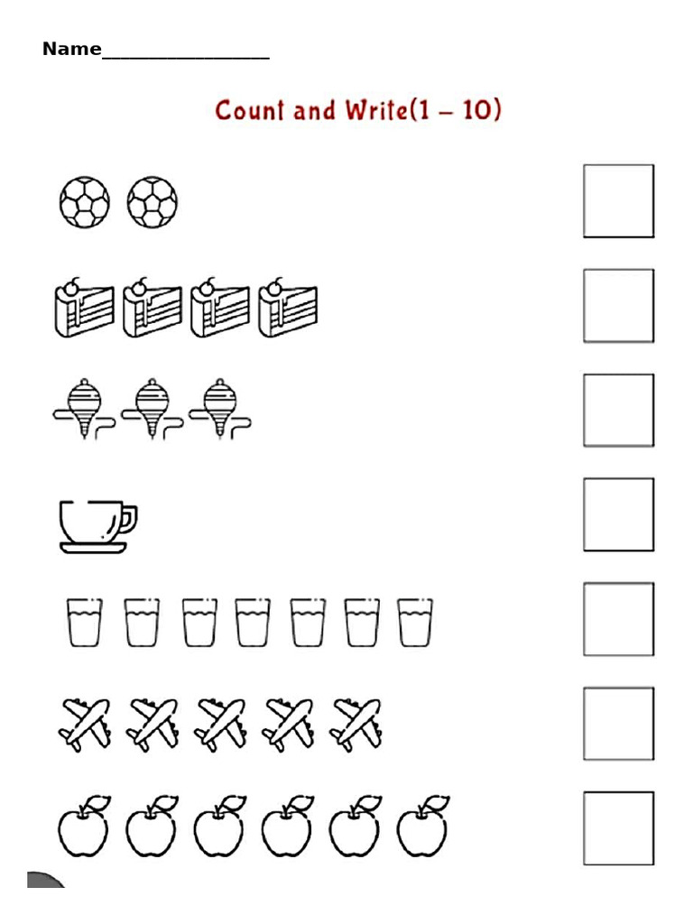 LKG Maths Worksheet | PDF