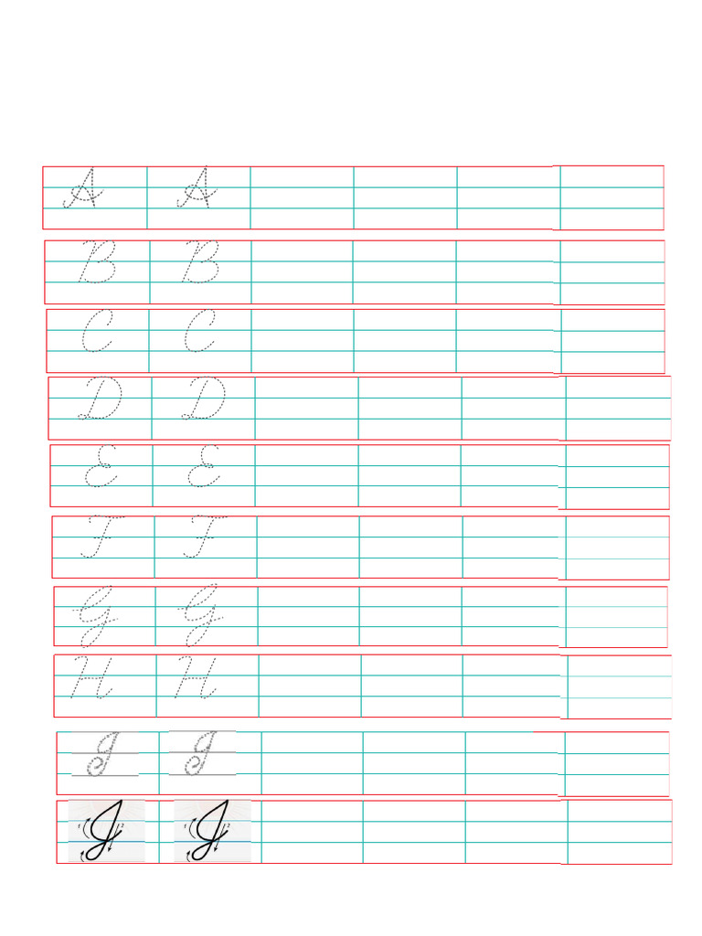 2 Cursive A - J LKG | PDF