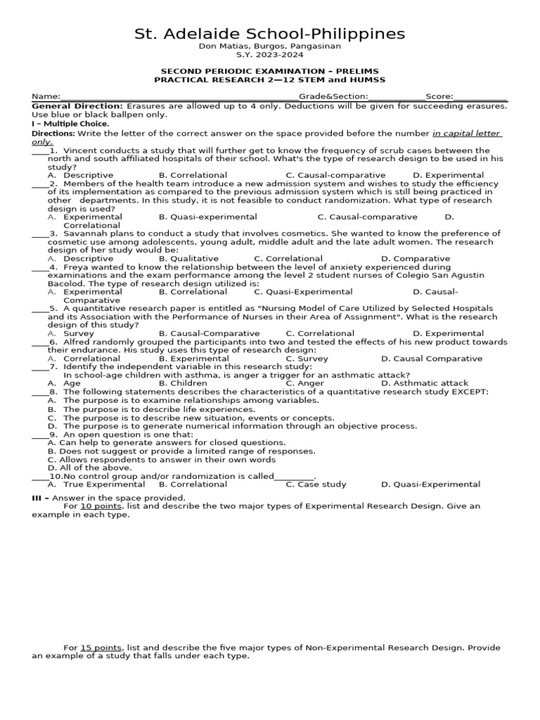 PR2 12 Stem and Humss | PDF | Quantitative Research | Experiment