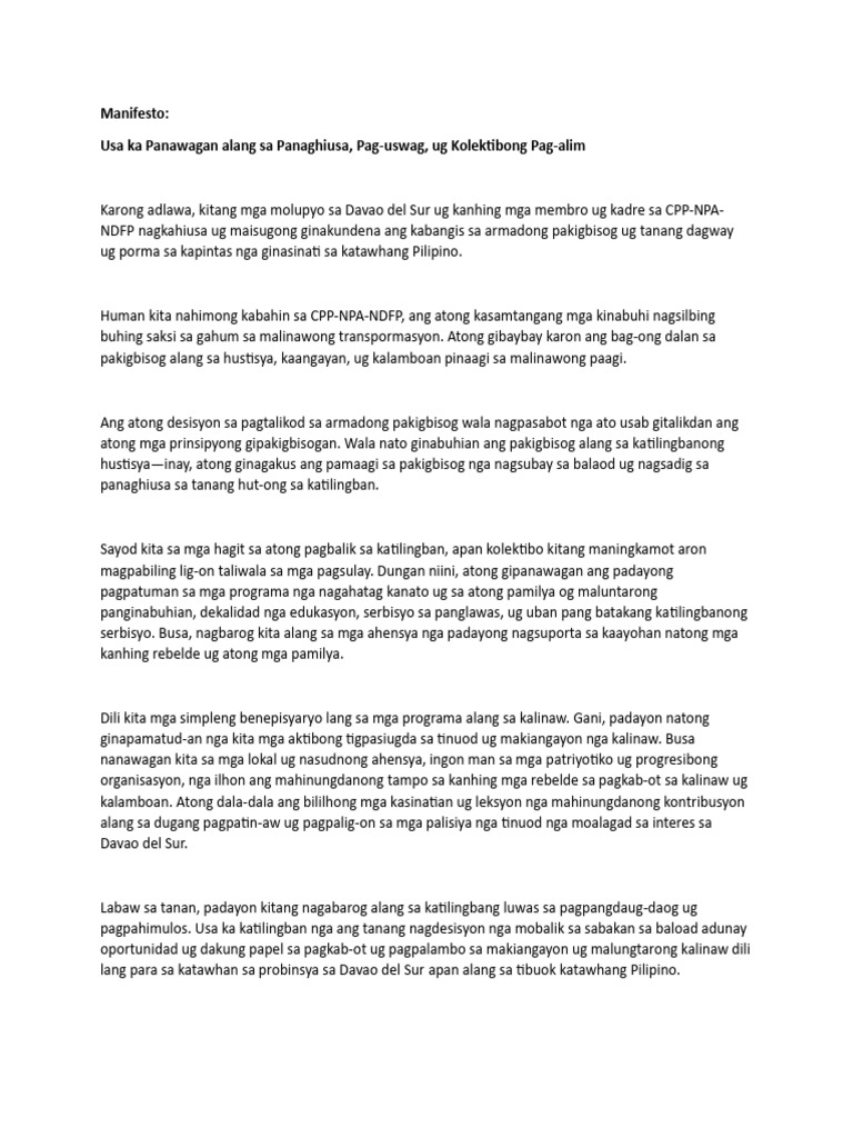 Manifesto | PDF
