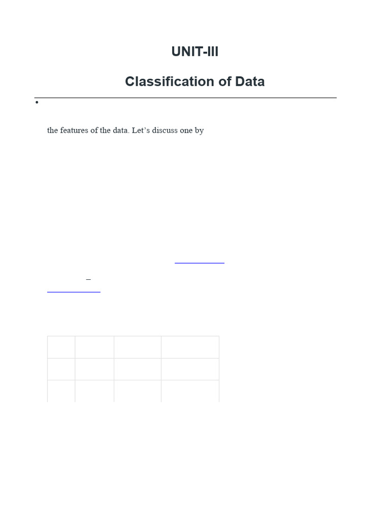Data Classification: Types & Features | PDF | Databases | Information ...