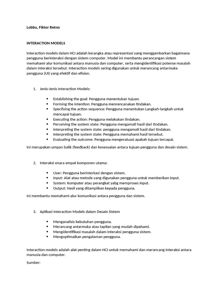 Interaction Models | PDF