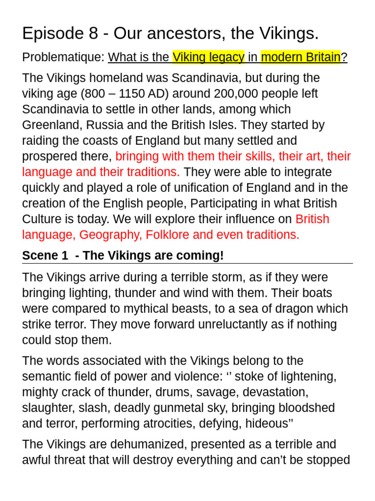 Episode 8 - Our ancestors, the Vikings. | PDF