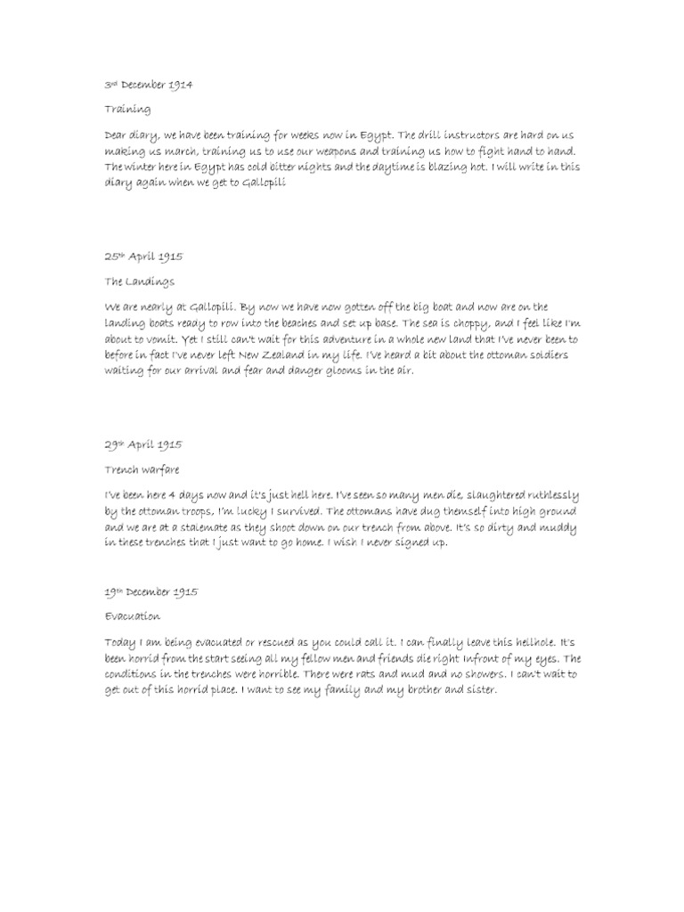 WW1 Diary | PDF
