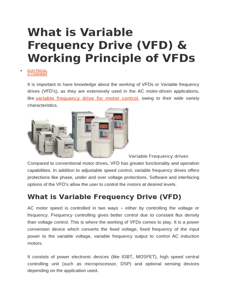 What Is Variable Frequency Drive | PDF | Power Inverter | Rectifier