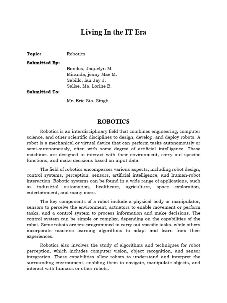 Understanding Robotics: Pros and Cons | PDF | Robotics | Robot