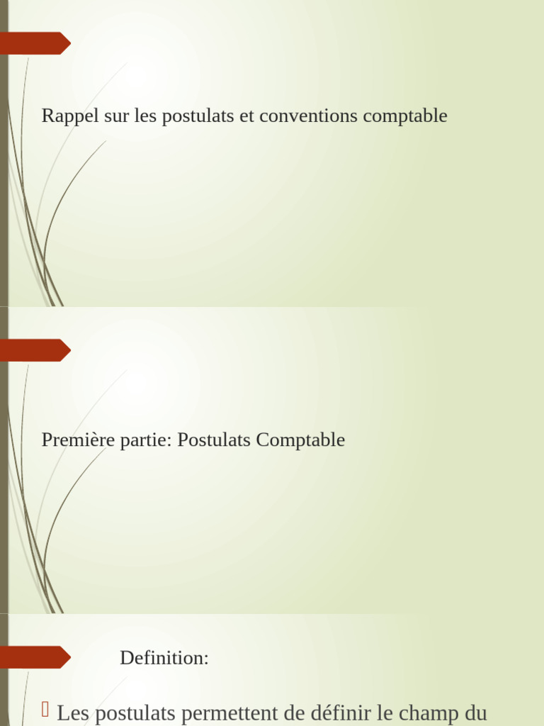 Postulats et conventions comptables OHADA | PDF | Comptabilité ...