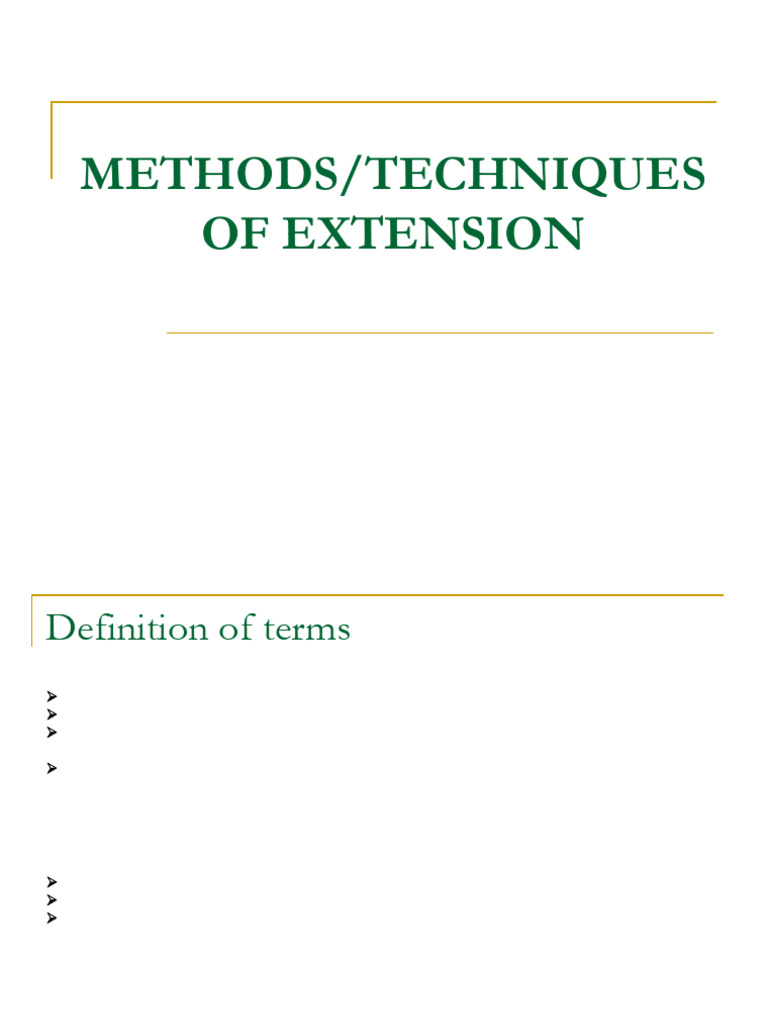 Methods Techniques of Extension PDF | PDF | Learning | Brainstorming