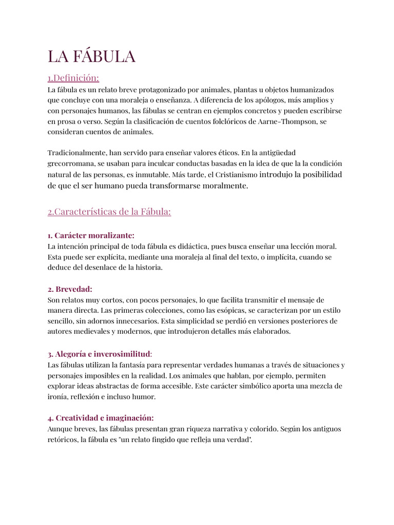 Características y Evolución de la Fábula | PDF | Fábula | Esopo