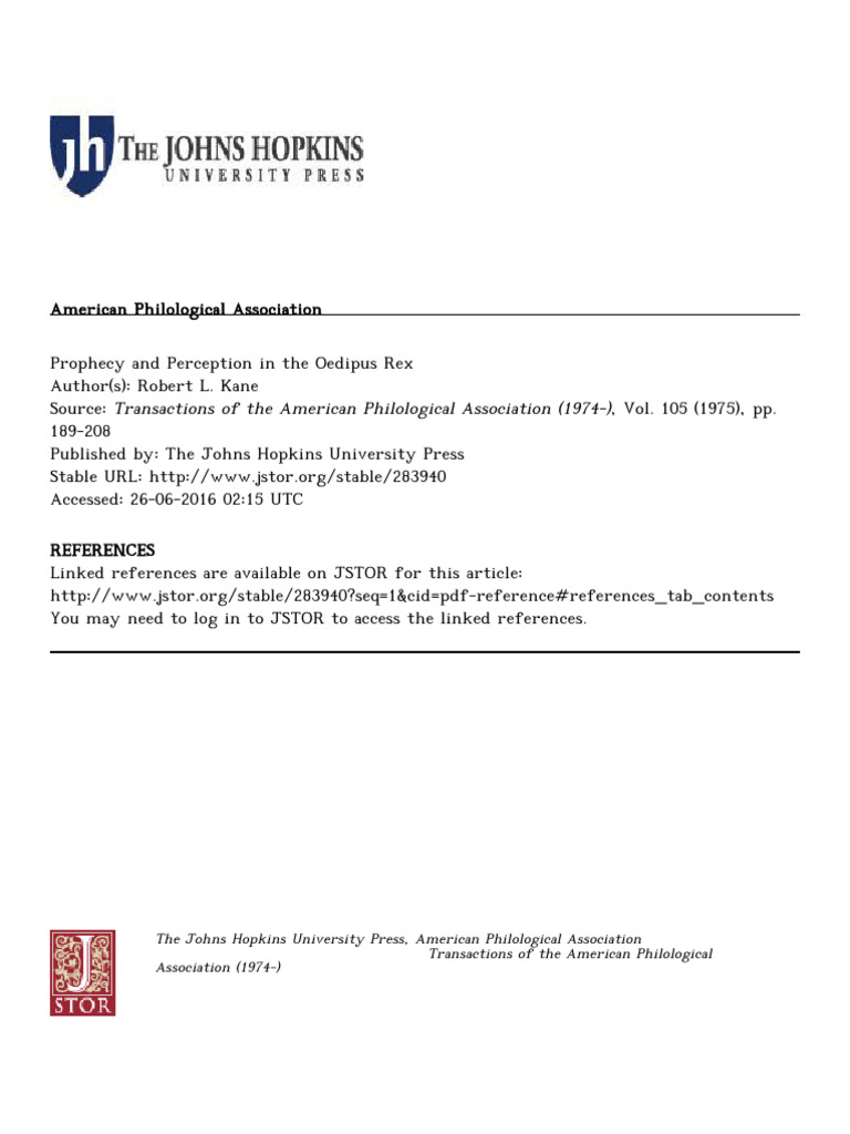 Prophecy and Perception in Oedipus Rex | PDF | Oedipus