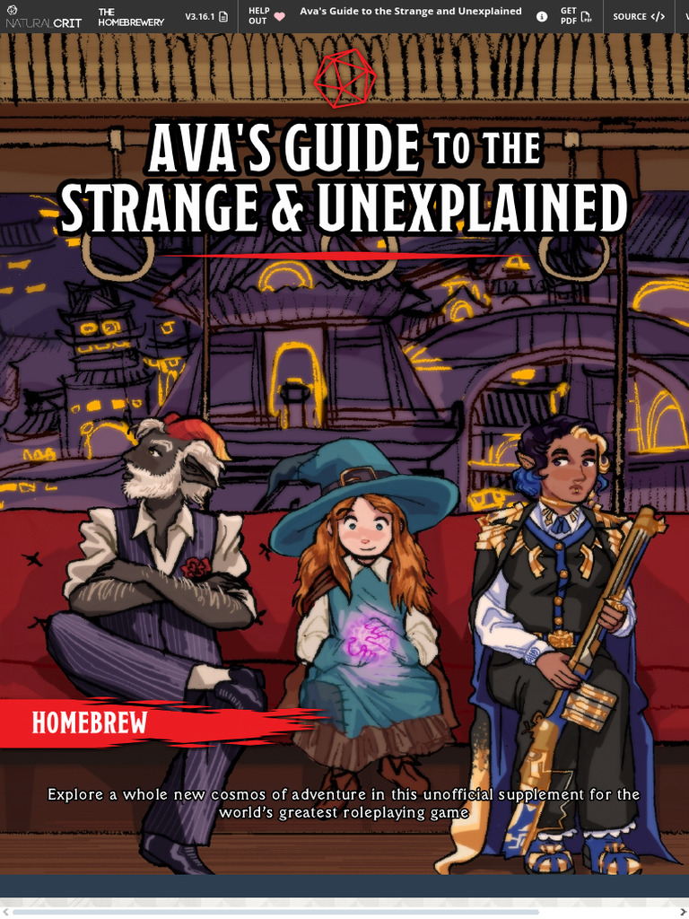 Ava's Guide To The Strange and Unexplained - The Homebrewery | PDF