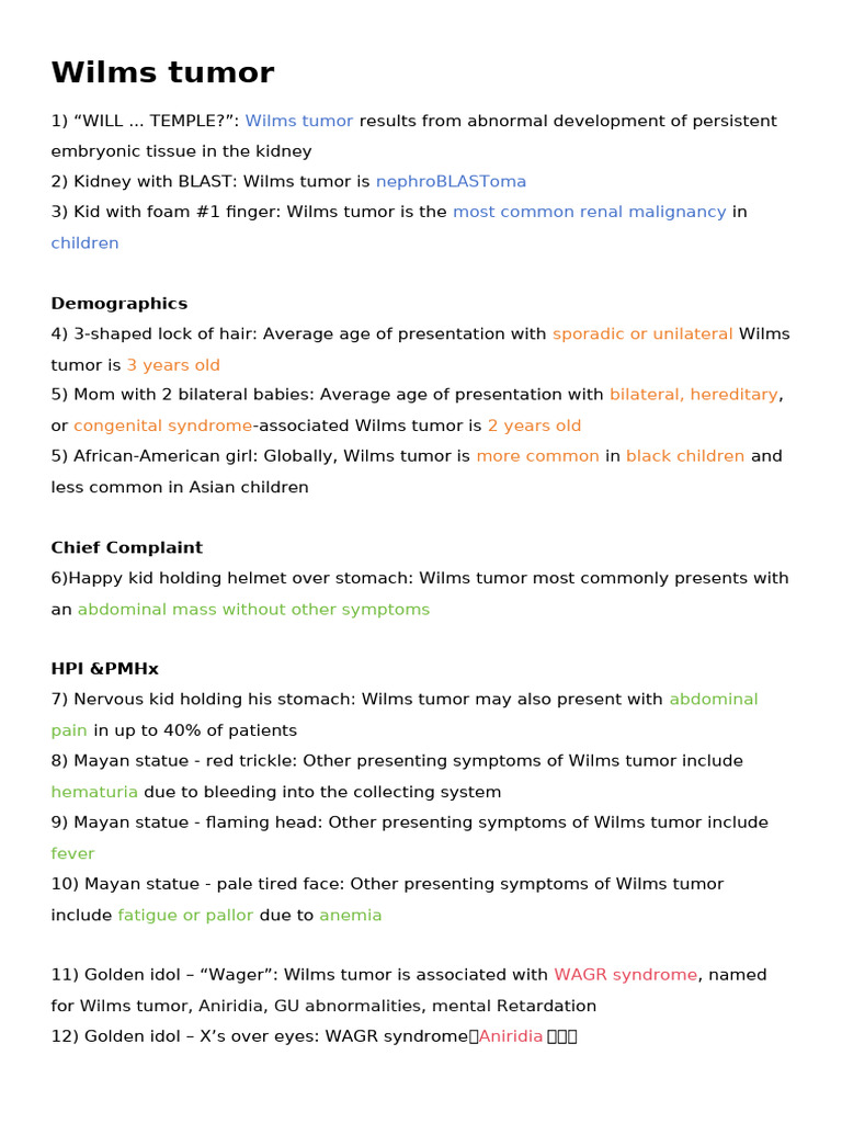 Wilms tumor | PDF | Neoplasms | Cancer