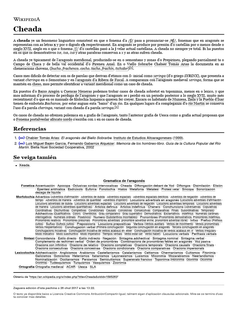 Cheada - Biquipedia, A Enciclopedia Libre | PDF | Verbo | Tipología ...