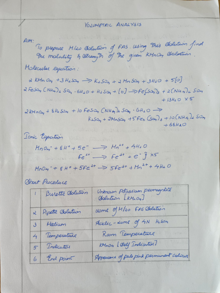 Volumetric Analysis | PDF