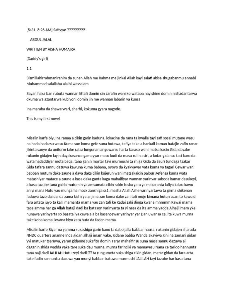 Abdul Jalal (2020) Part 1 | PDF