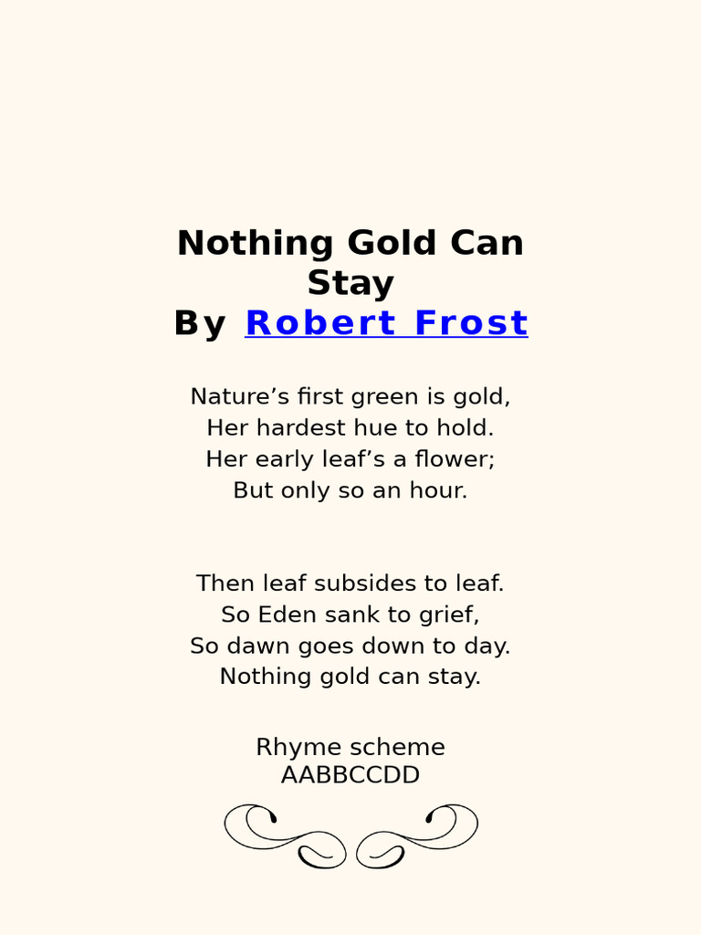 Nothing Gold Can Stay | PDF