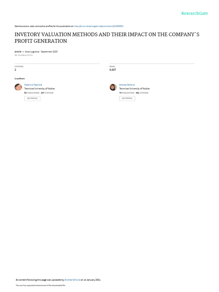 Invetory Valuation Methods and Their Impact On The | PDF | Inventory ...