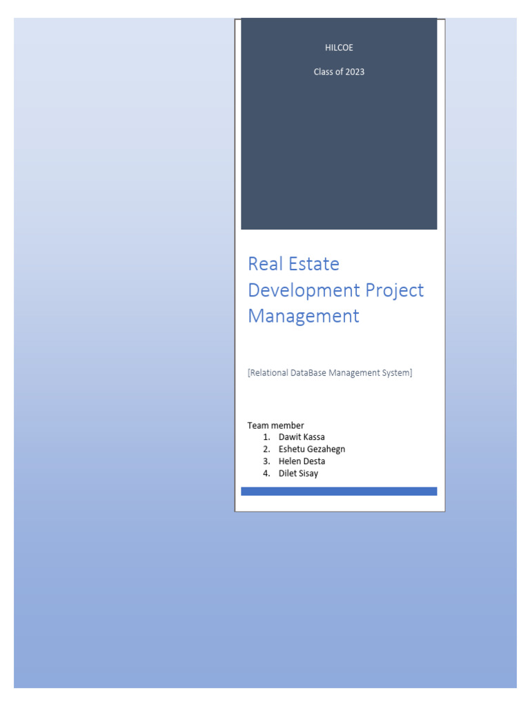 Real Estate Development Project Management -RDBMS | PDF | Databases | Relational Database